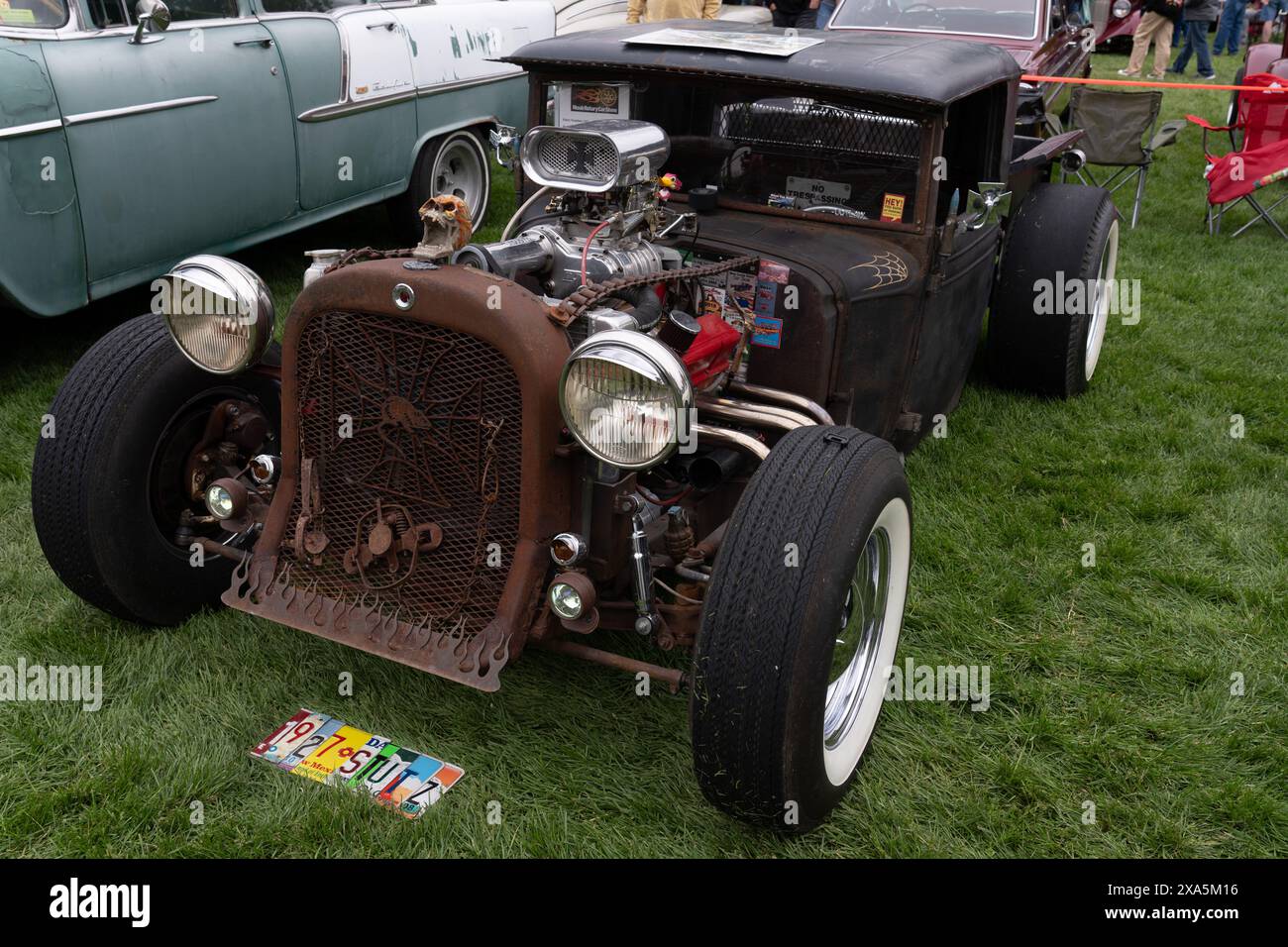 A customized 1927 Stutz Roadster rat rod in the Moab Rotary Car Show in ...