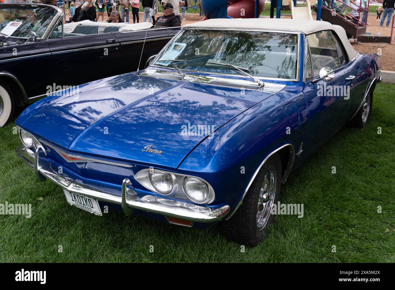 A restored 1965 Chevrolet Corvair in the Moab Rotary Car Show in Moab ...