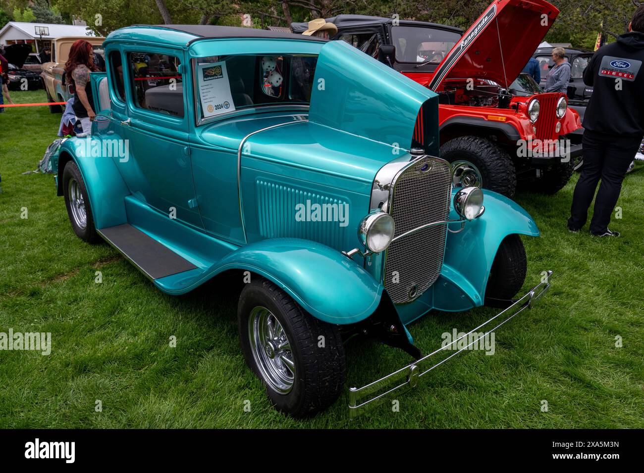 A customized 1930 Ford Model A Coupe in the Moab Rotary Car Show in ...