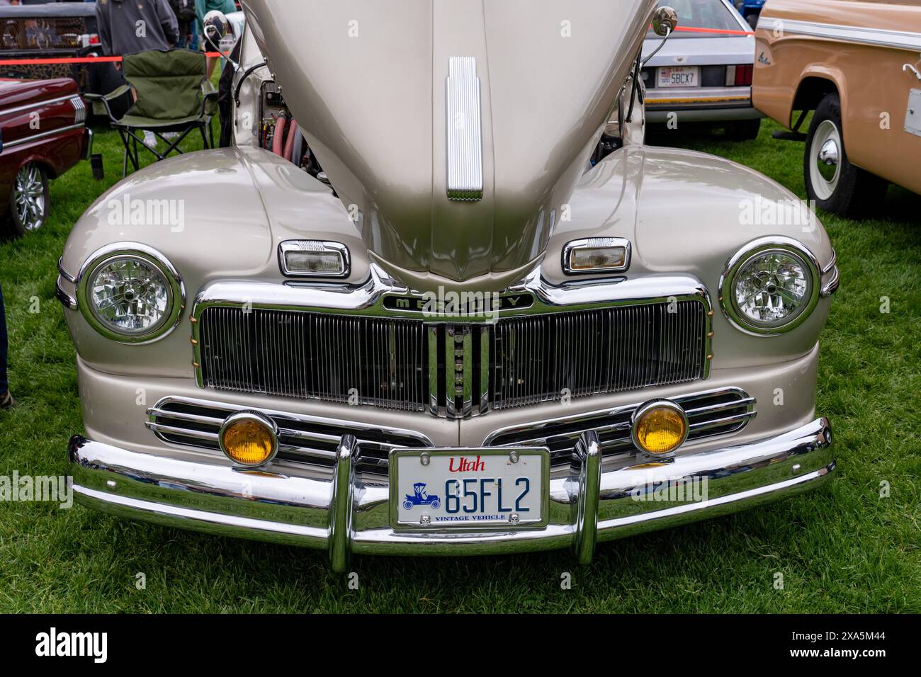 Detail of a modified 1947 Mercury Coupe in the Moab Rotary Car Show in ...