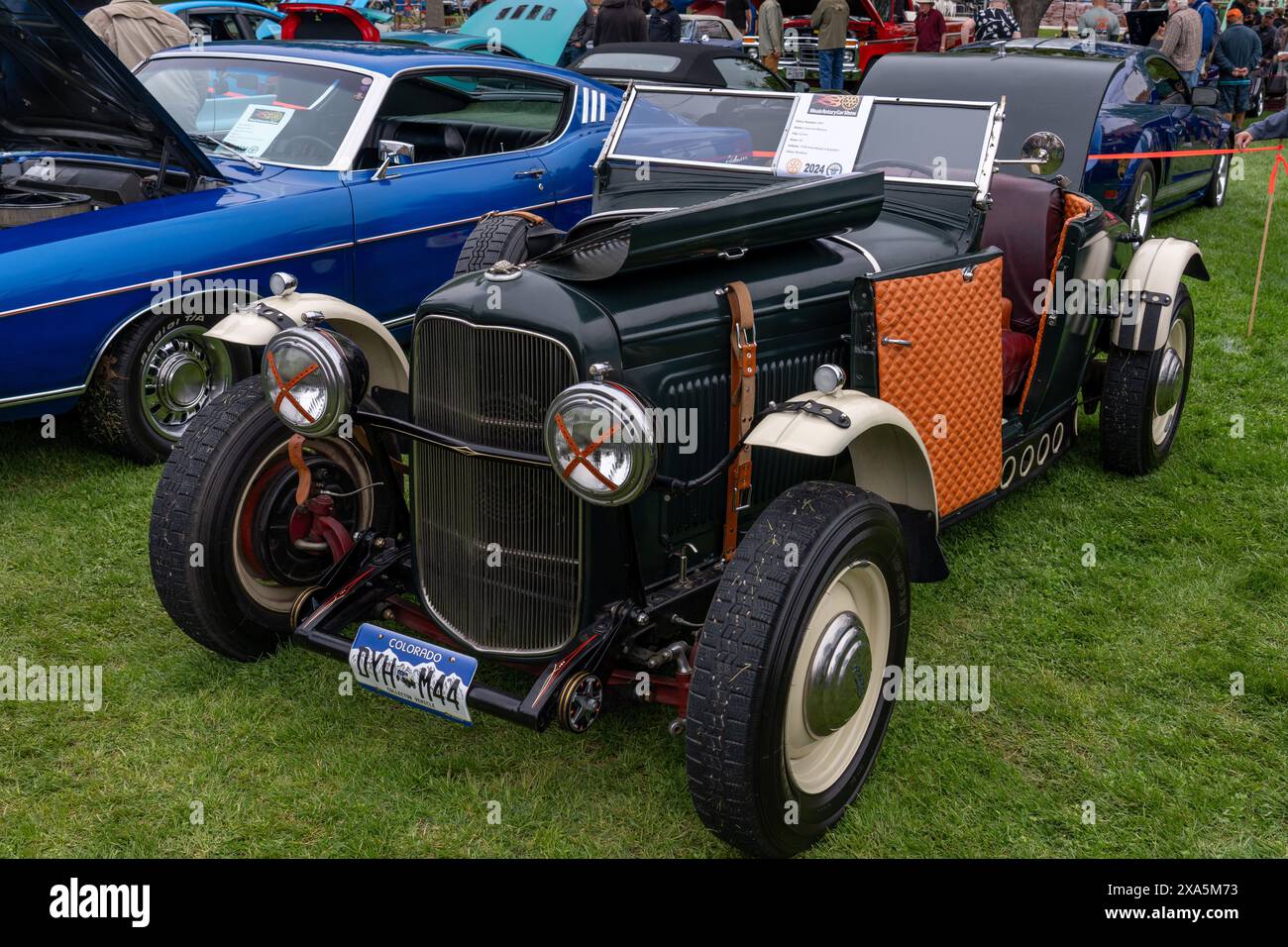 A customized 1930 Ford Model A Roadster in the Moab Rotary Car Show in ...
