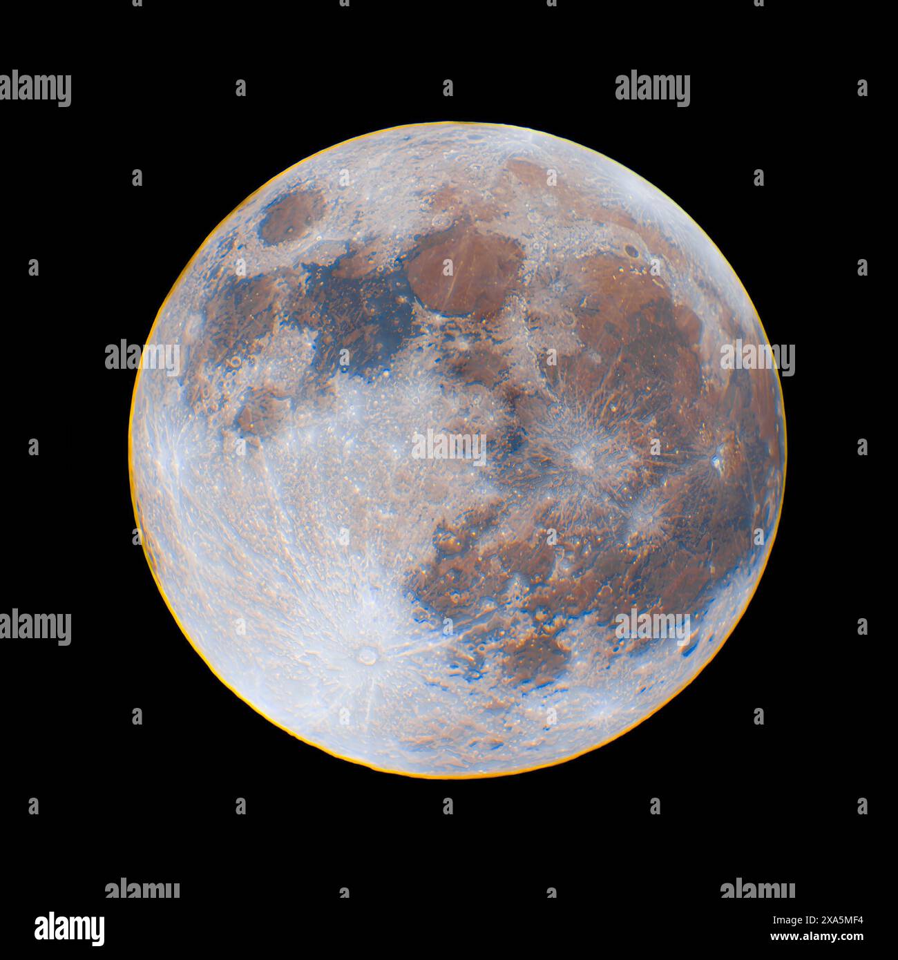 A Mineral moon shining above the earth in a ground-level view, captured ...