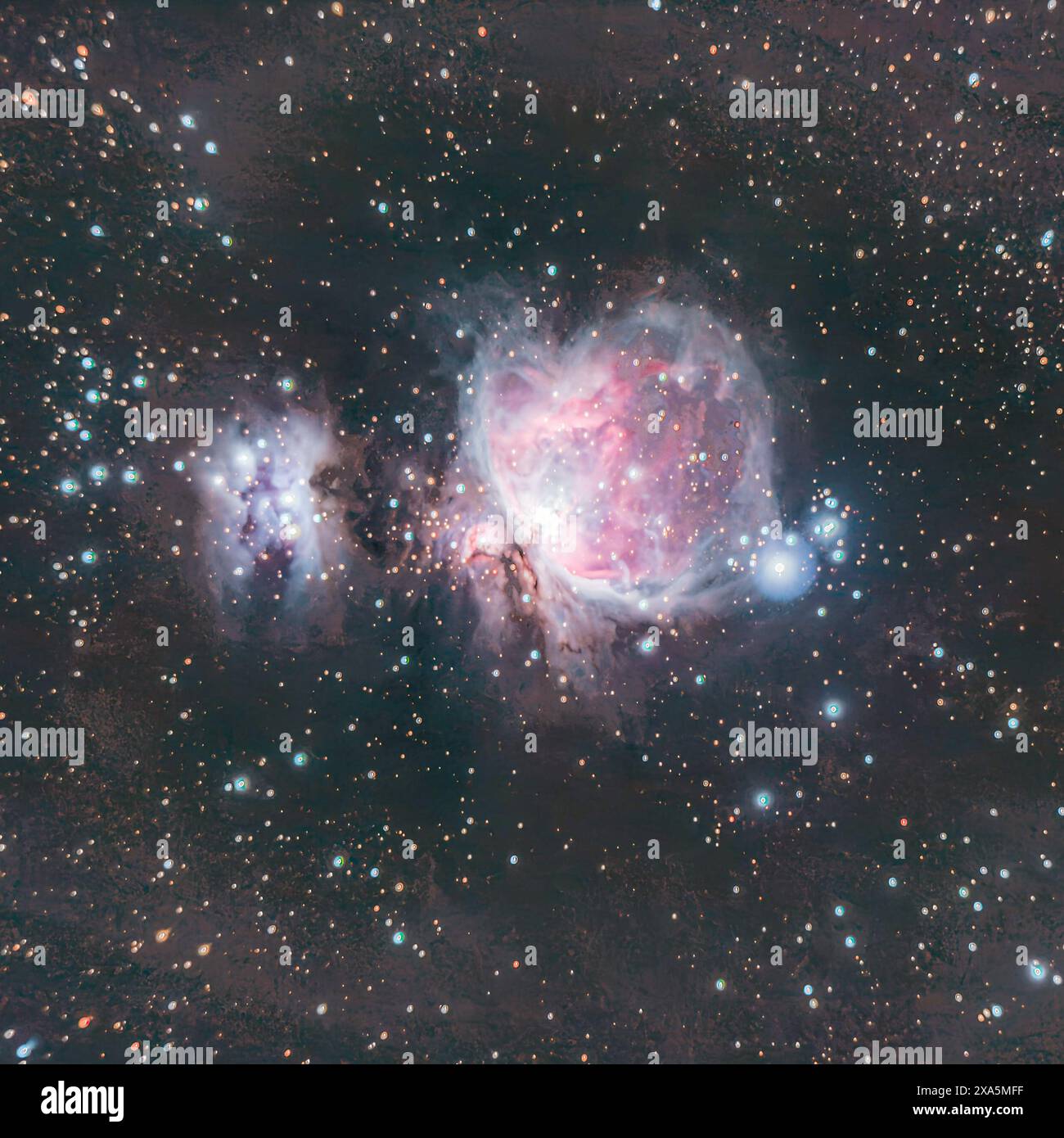 The Orion Nebula taken through a high quality refractor telescope Stock ...
