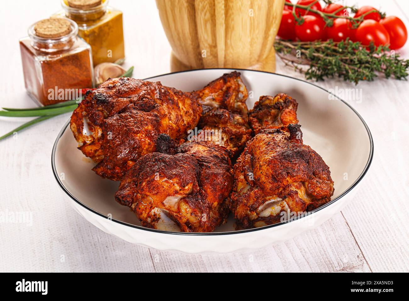 Indian tandoori barbecue turkey shoulder wing Stock Photo - Alamy