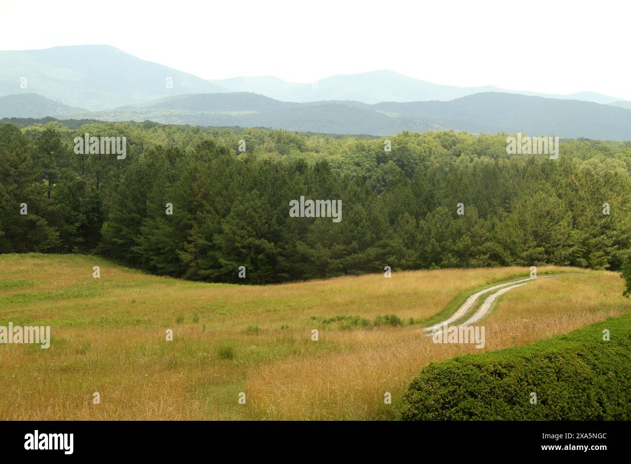 Bedford, VA, U.S.A. Landscape at Claytor Nature Center, with a gravel ...