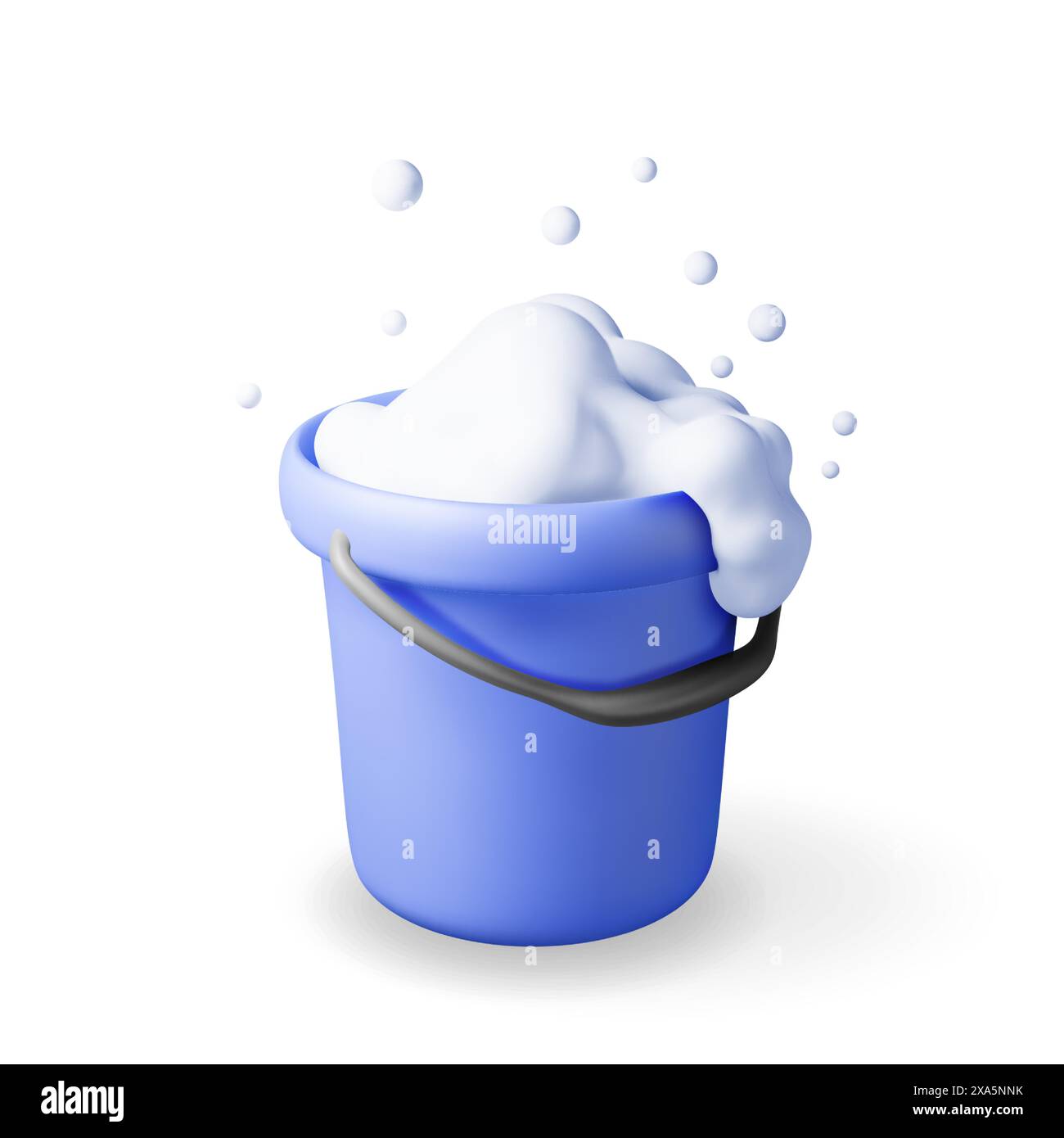 3d plastic bucket with soapy foam and bubbles Stock Vector Image & Art ...