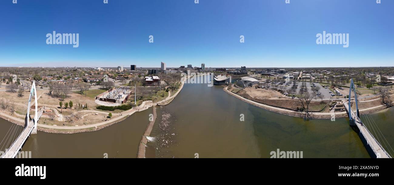 Aerial view of Keeper of the Plains, Wichita Kansas Stock Photo - Alamy