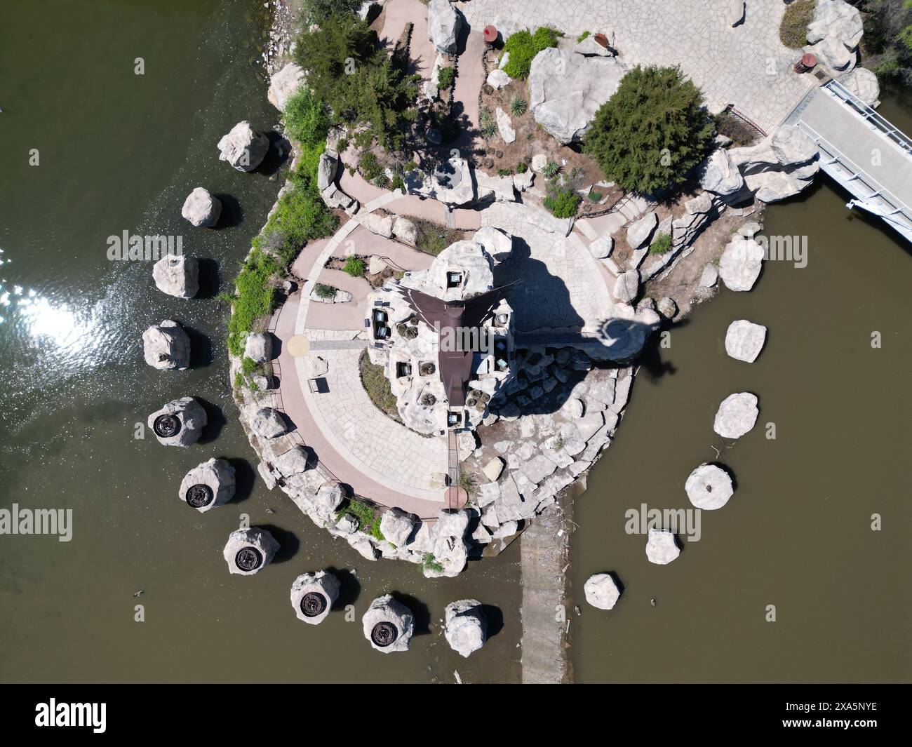 Aerial view of Keeper of the Plains, Wichita Kansas Stock Photo - Alamy