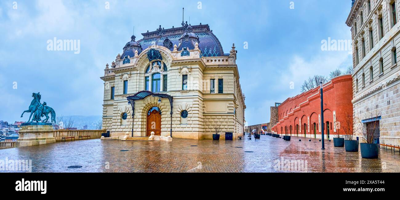 Panorama of the Foal Courtyard of Buda Castle with the Royal Riding ...
