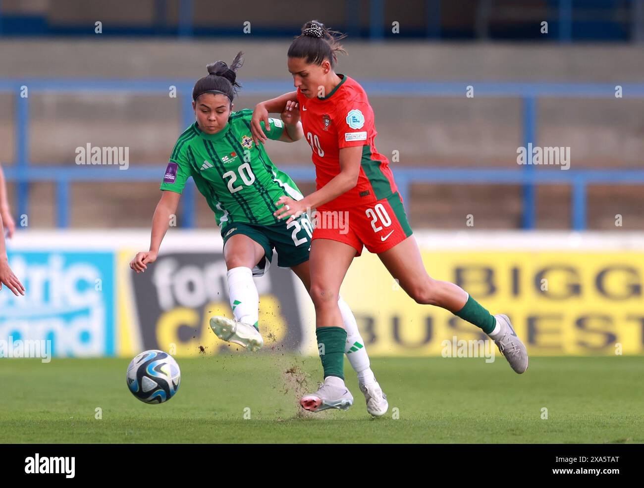 Northern Ireland's Joely Andrews and Portugal's Kika Nazareth (right ...