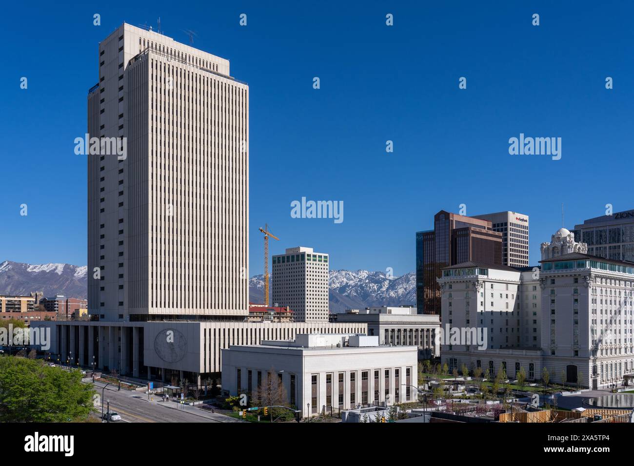 The Church Office Building, part of the world headquarters complex of the Church of Jesus Christ ...