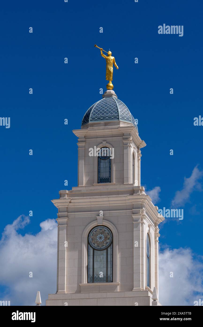 The Angel Moroni statue on the spire of the Salta Argentina Temple of ...