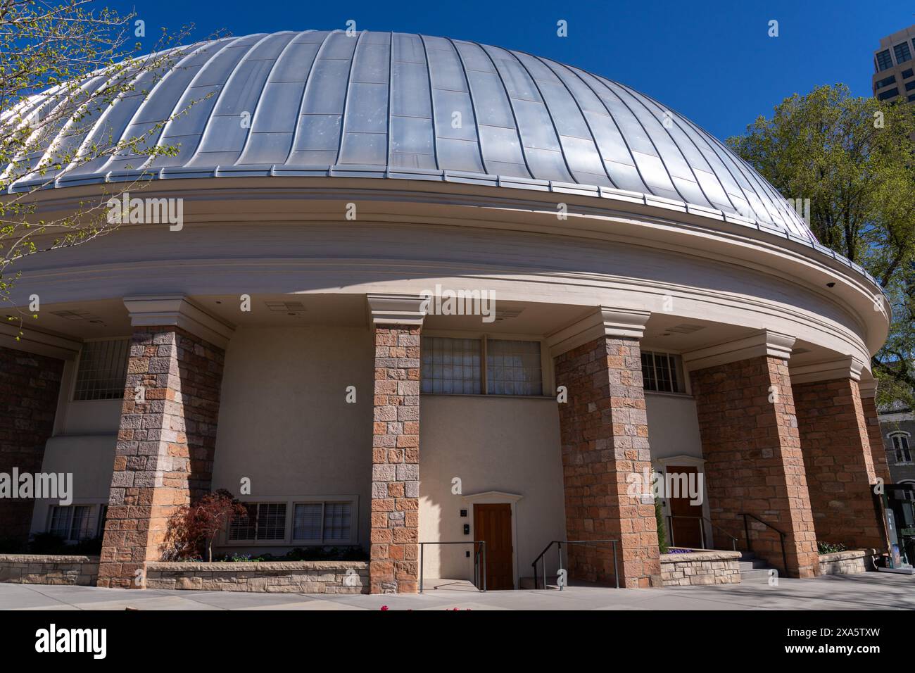 The Salt Lake Tabernacle with its domed metal roof, completed in 1867 ...