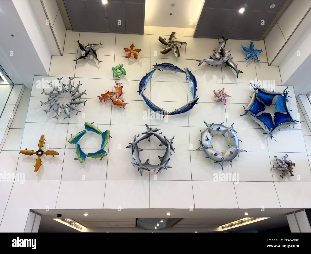 Saltwater fish in the ocean-themed decor in the Miami International ...