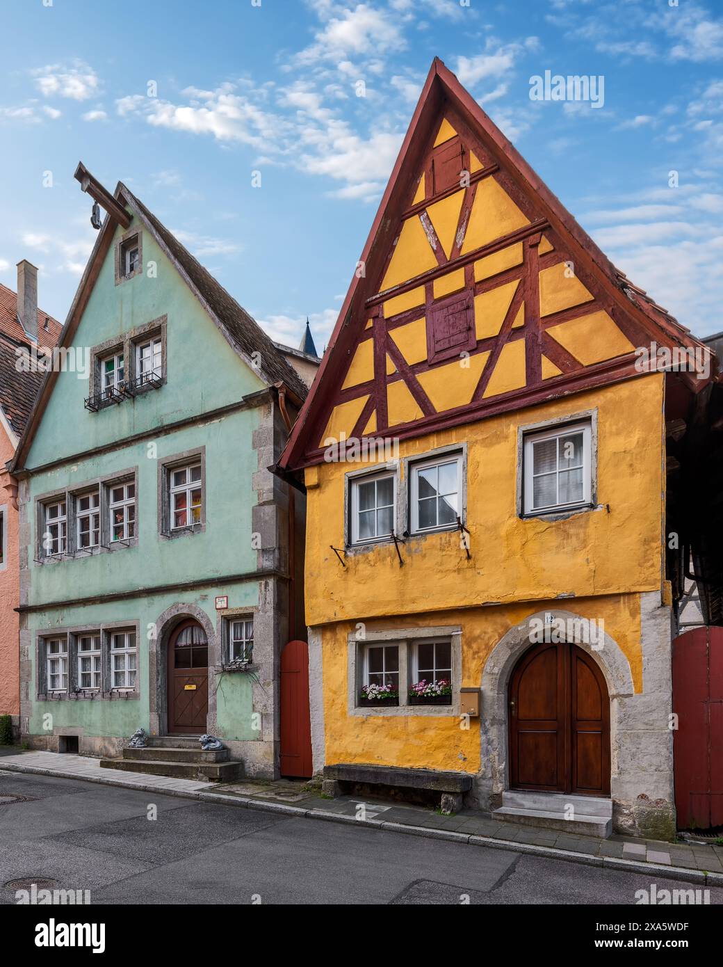 Picturesque colorful facades of old buildings in the old town of ...