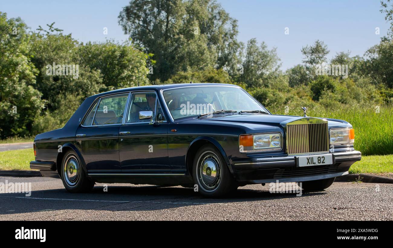 Stony Stratford,UK - June 2nd 2024: 1990 blue Rolls Royce Silver Spur ...