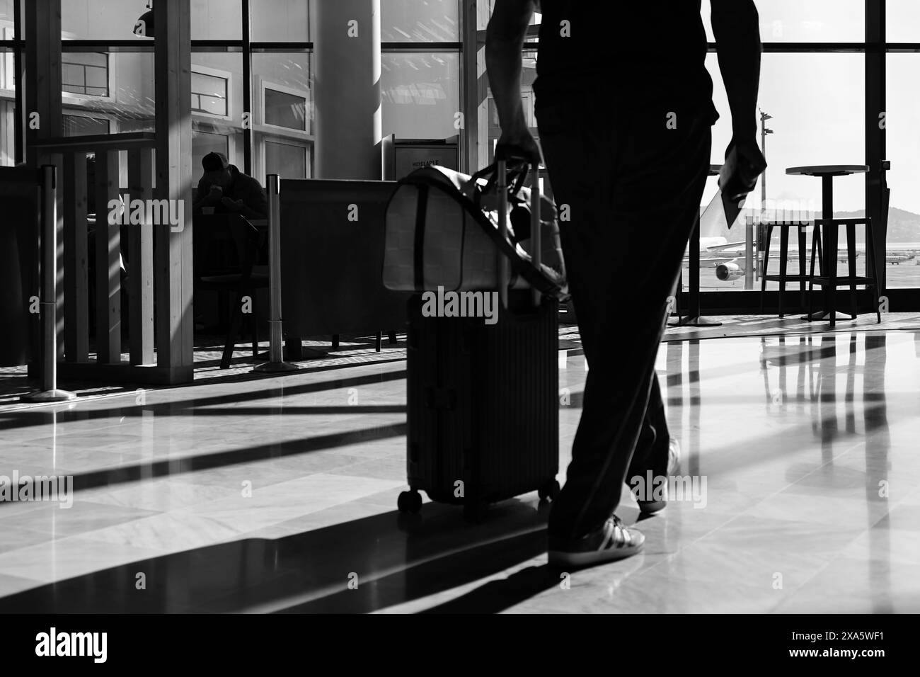 Nice côte d'azur airport, France, 21 May 2024: bottom half of man ...