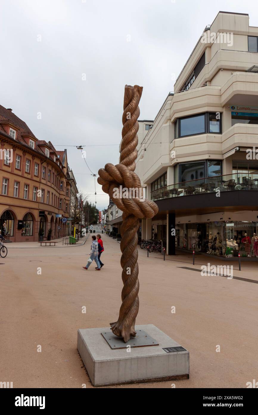 BREGENZ, VORARLBERG, AUSTRIA - MARCH 19, 2023: Monument "Knot" made of ...