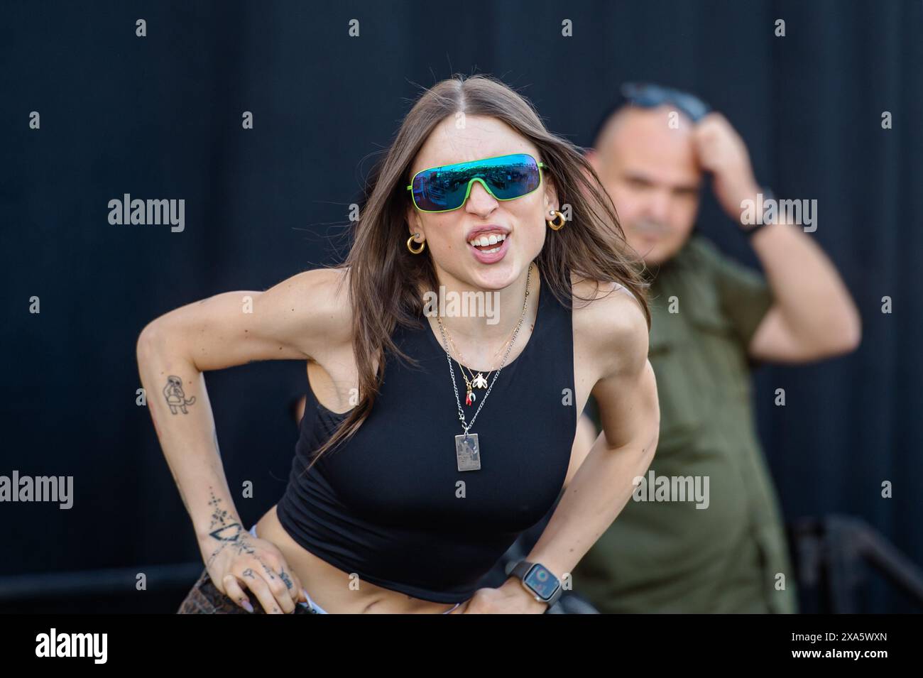 Singer Angelina Mango is performing on stage at Ottagono Square at ...