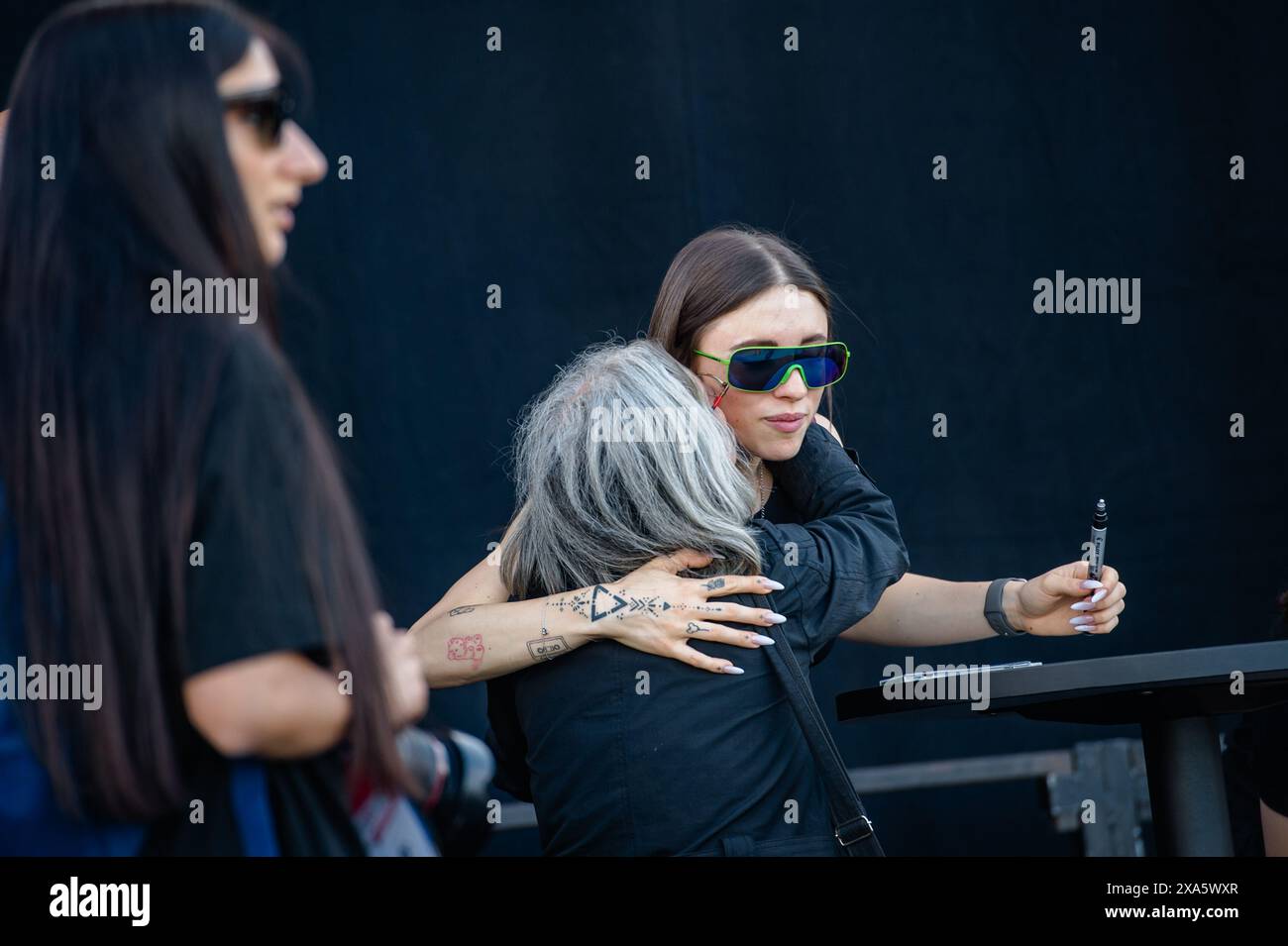 Singer Angelina Mango is performing on stage at Ottagono Square at ...
