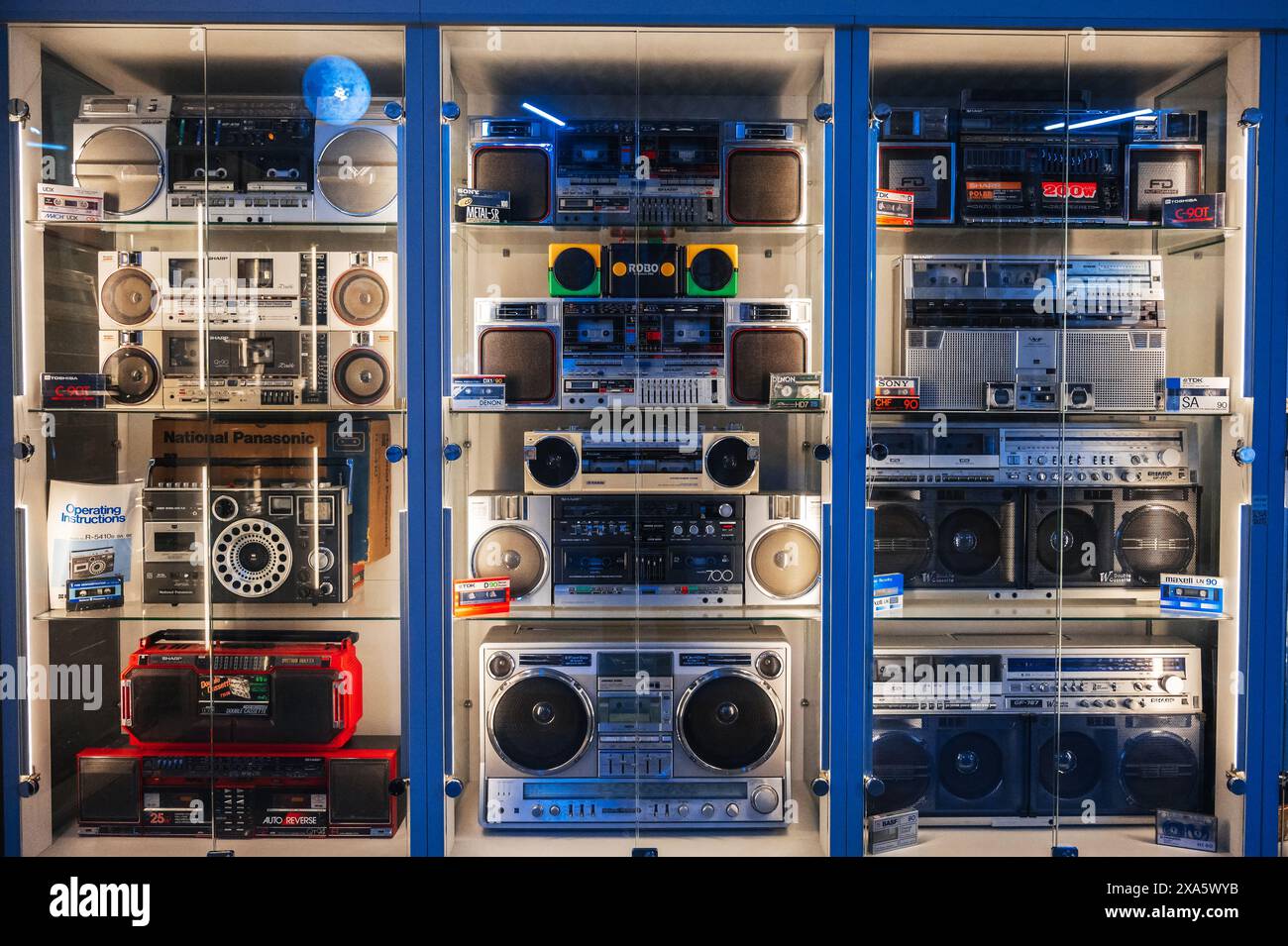 collection of old retro vintage classic Japanese cassette recorders ...