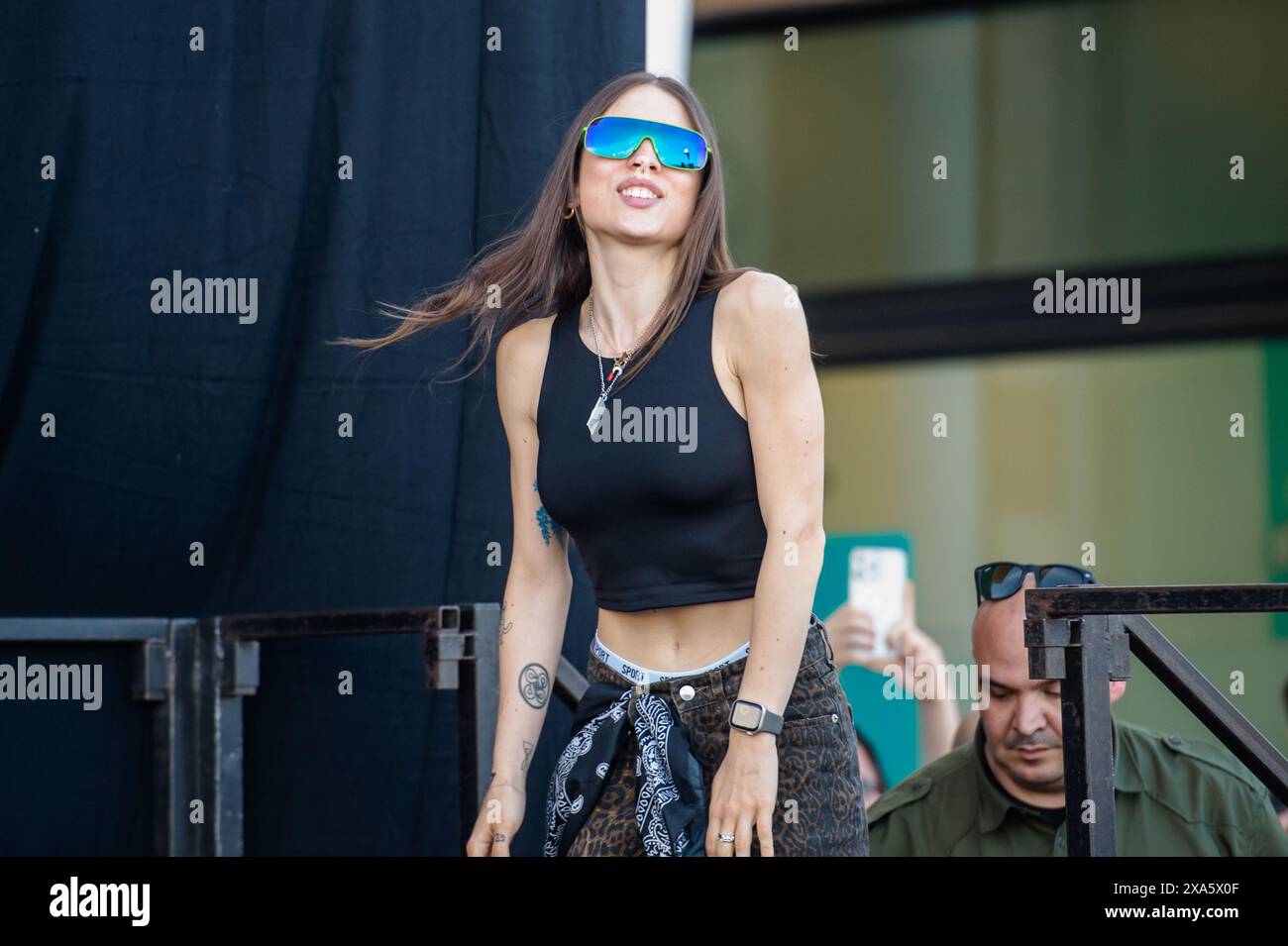 Singer Angelina Mango is performing on stage at Ottagono Square at ...