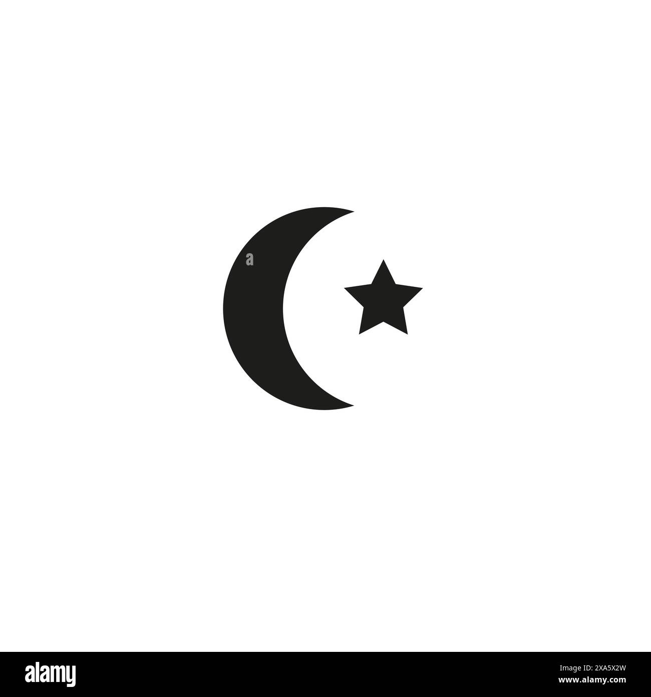 Moon Icon in trendy flat style isolated on grey background. Nighttime ...