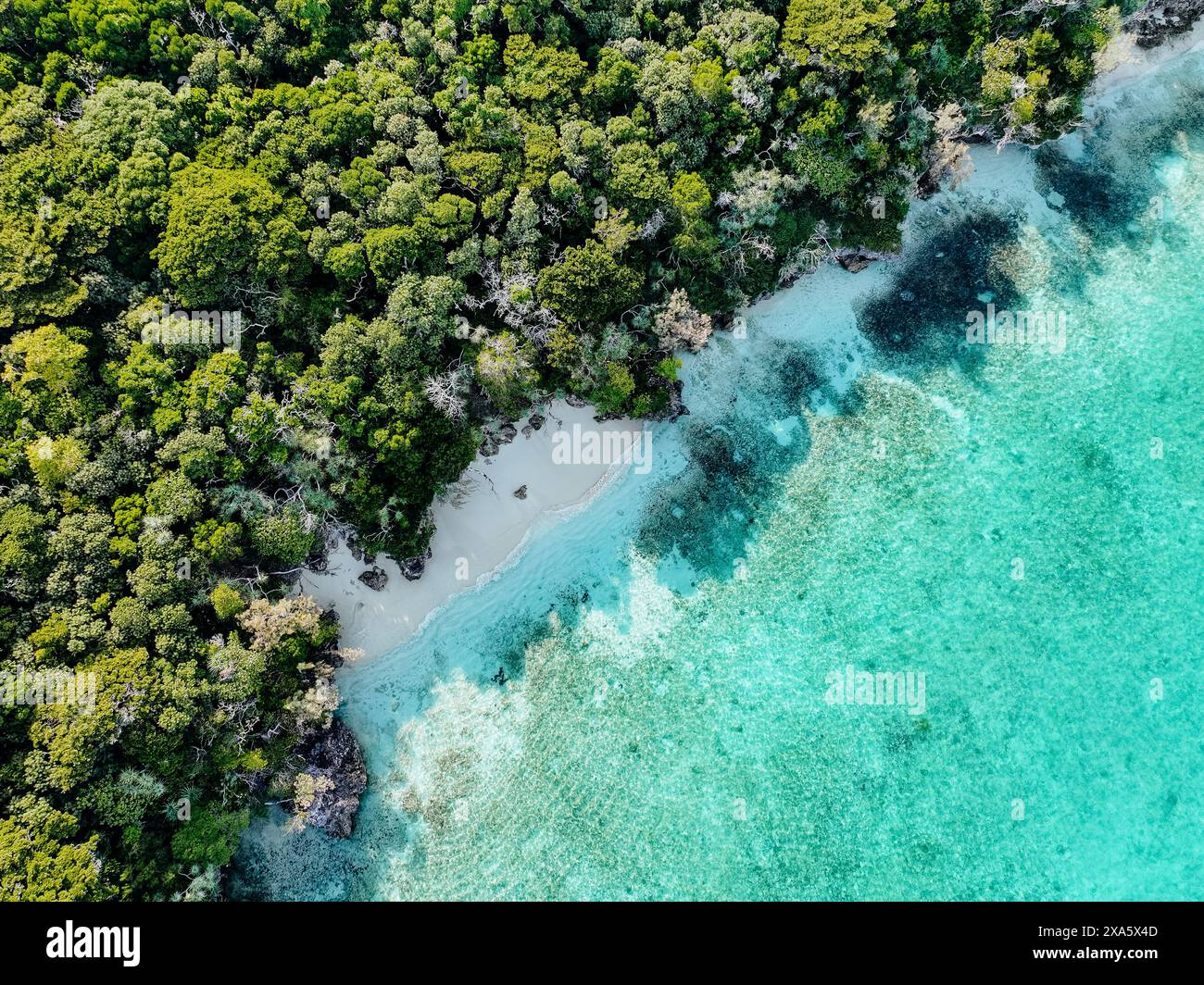 An aerial view of a tropical island in the Pacific ocean Stock Photo ...