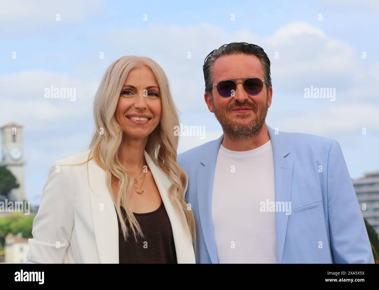 Cannes, France. 18th May, 2024. Miruna Berescu and Director Emanuel ...