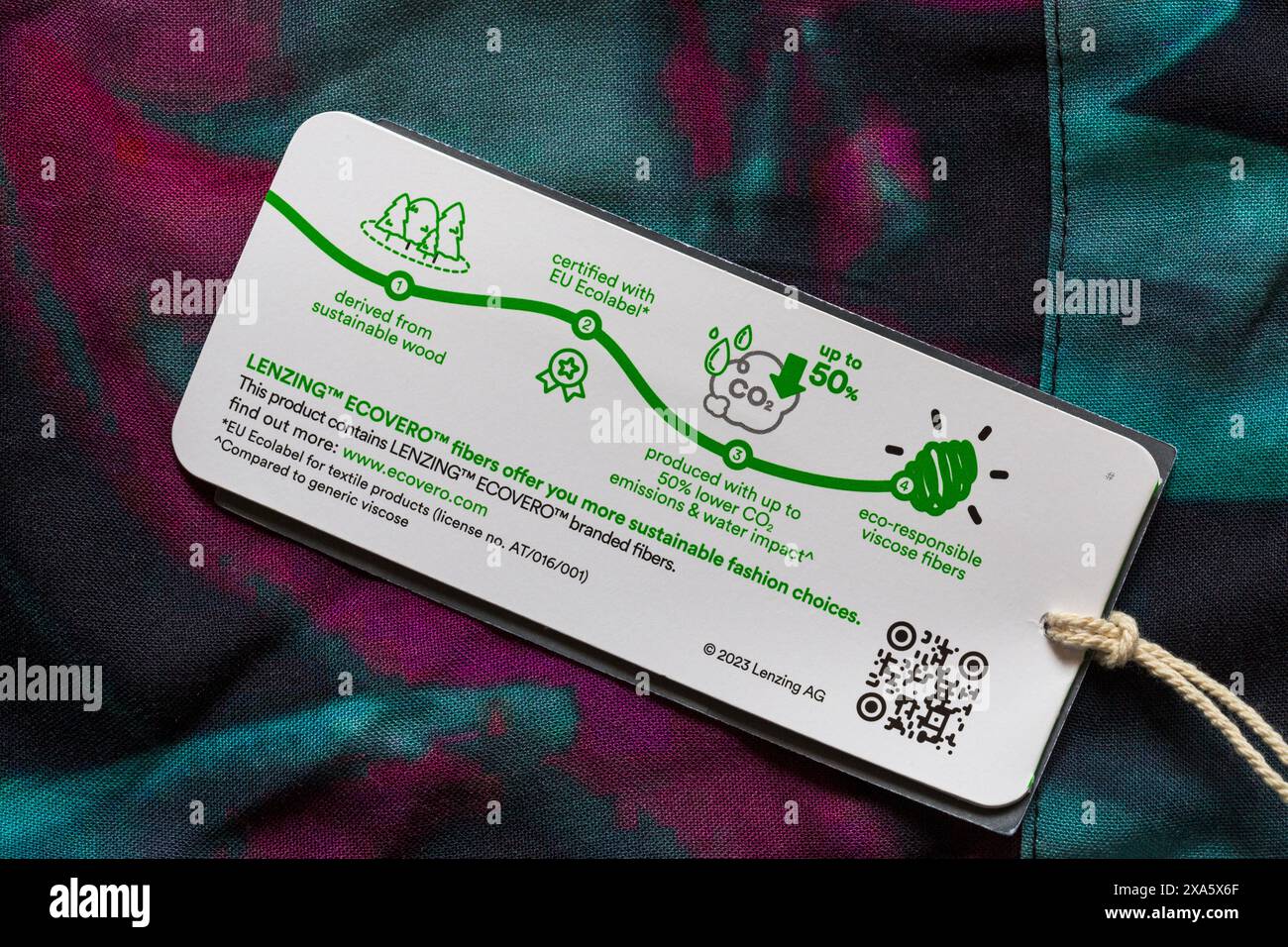 Lenzing Ecovero label tag in mans shirt Stock Photo - Alamy