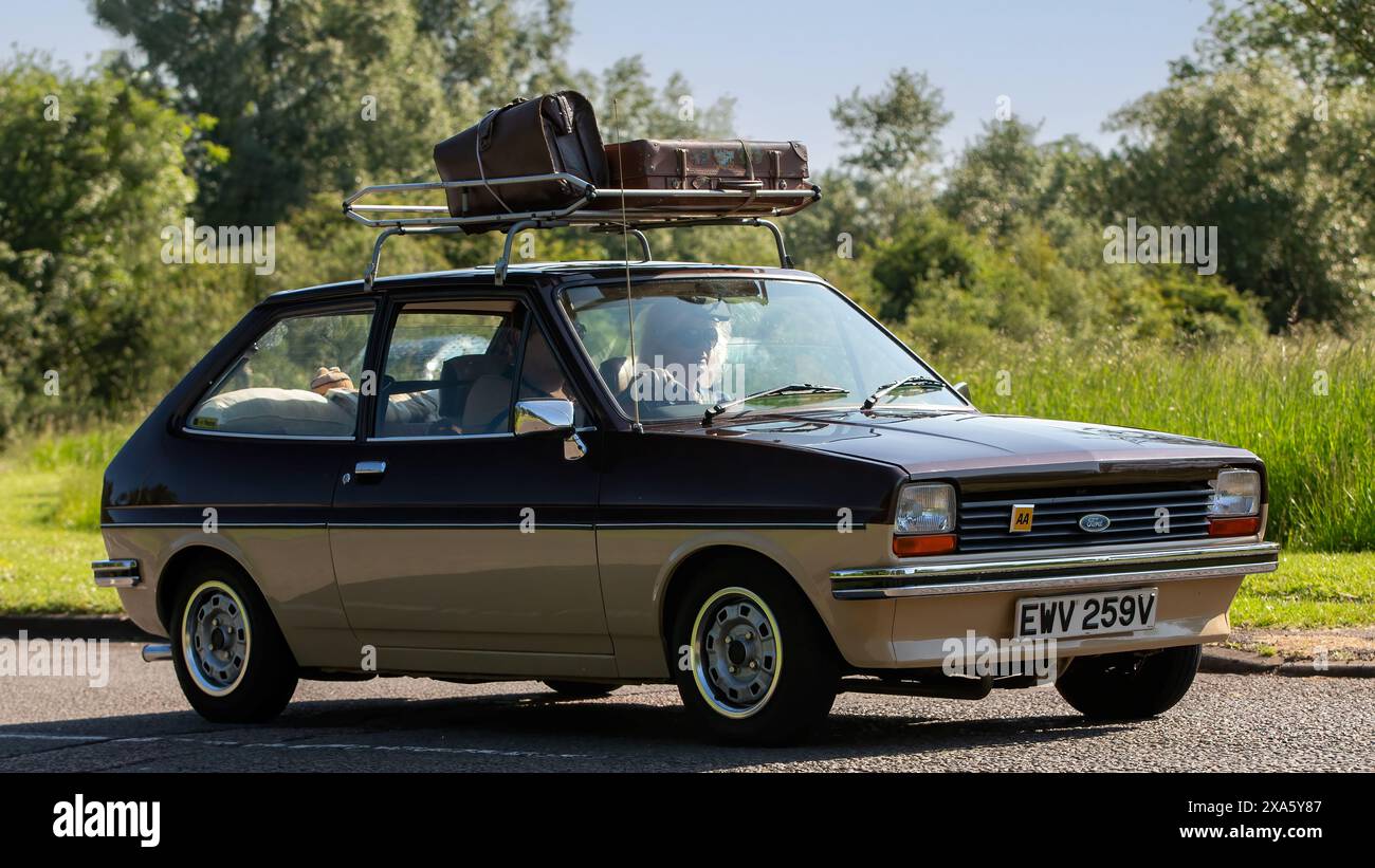 Stony Stratford,UK - June 2nd 2024: 1979 brown Ford Fiesta with roof ...