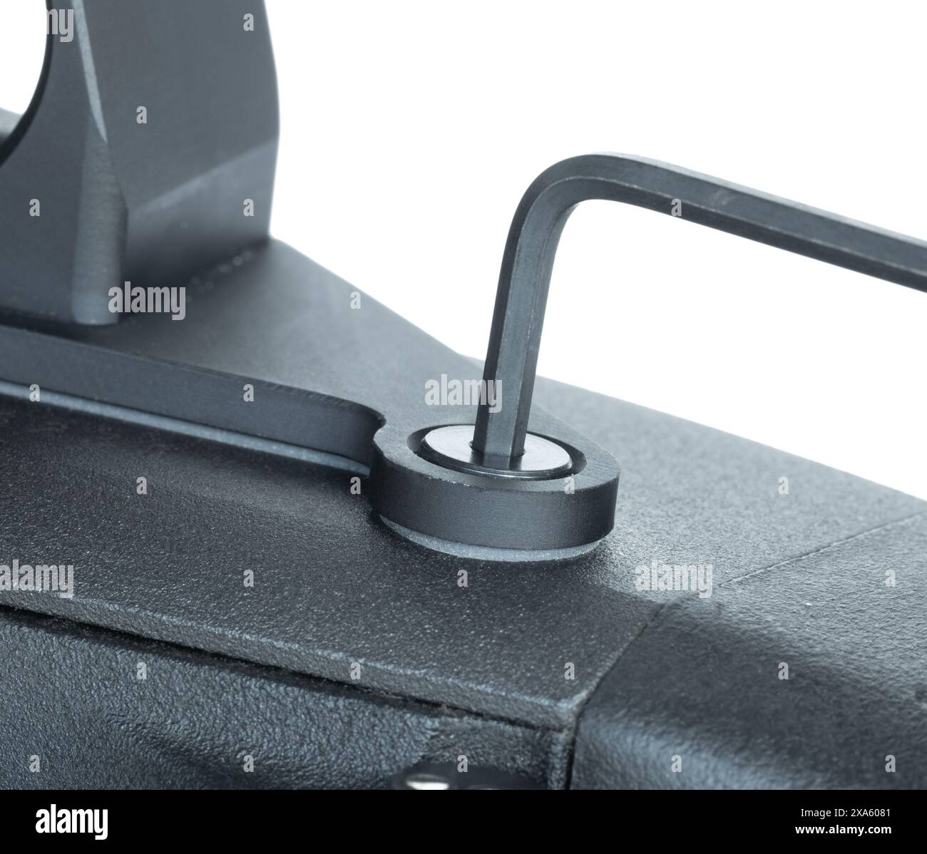 Isolated hand tool tightening the trigger group pin in a pump action ...