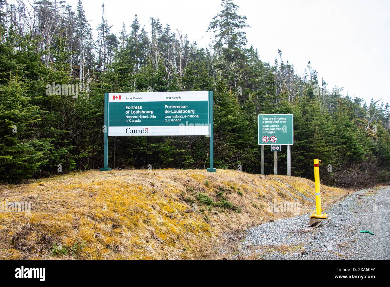 Parks Canada Fortress of Louisbourg National Historic Site sign in Nova ...
