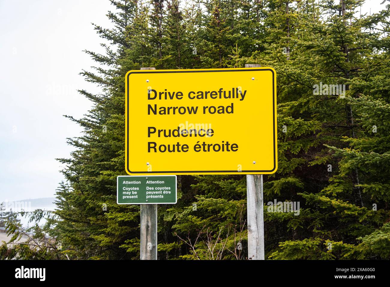 Warning sign in Louisbourg, Nova Scotia, Canada Stock Photo - Alamy