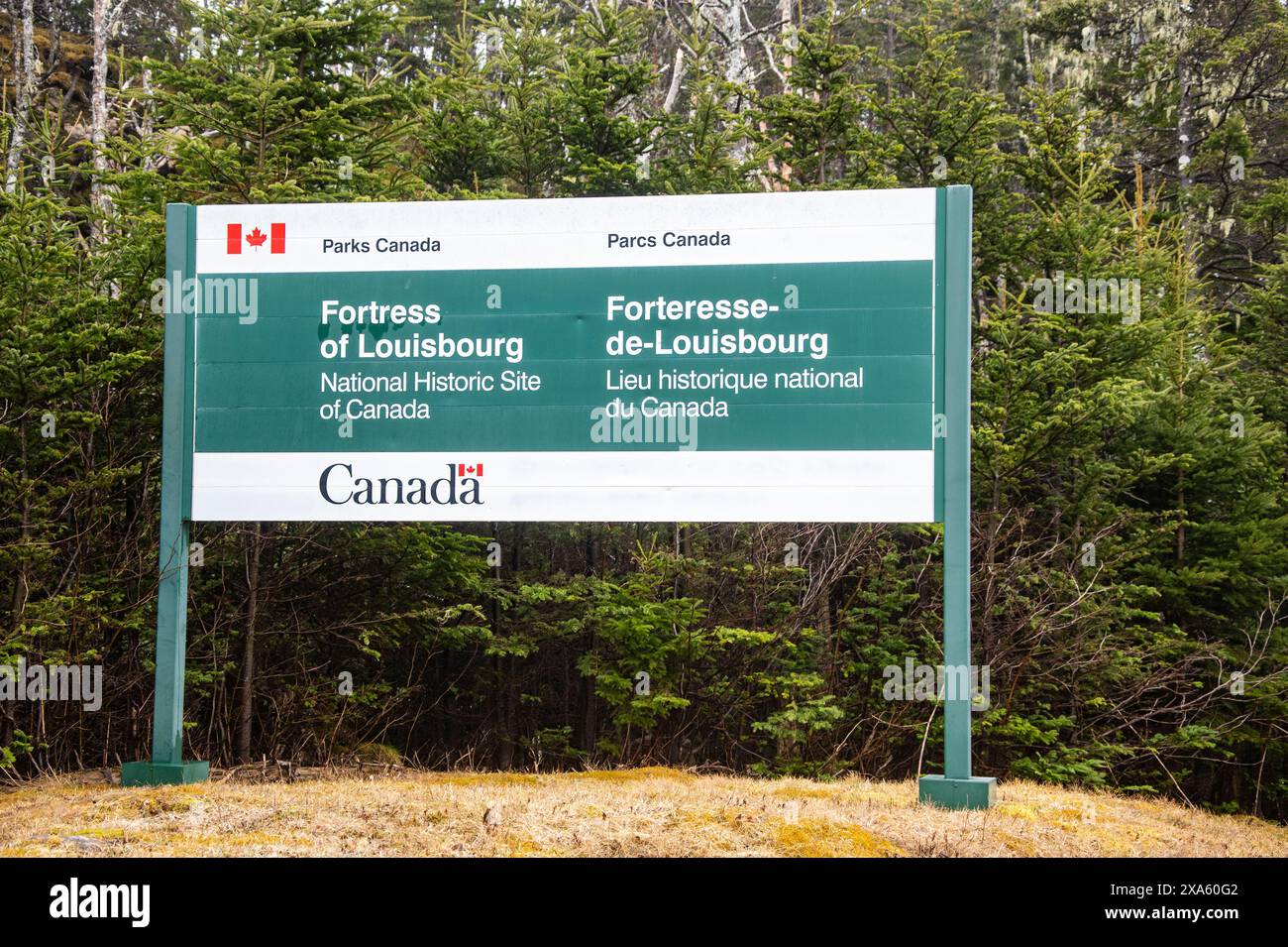 Parks Canada Fortress of Louisbourg National Historic Site sign in Nova ...