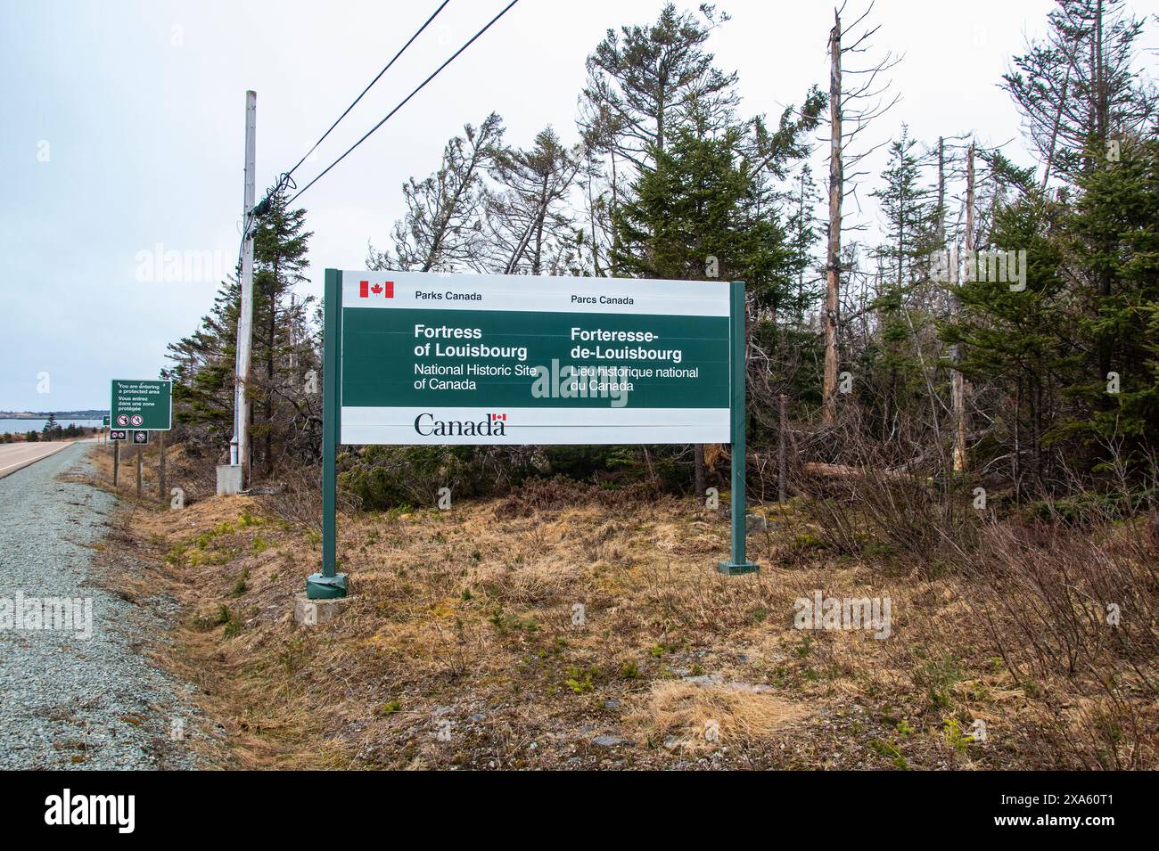 Parks Canada Fortress of Louisbourg National Historic Site sign in Nova ...