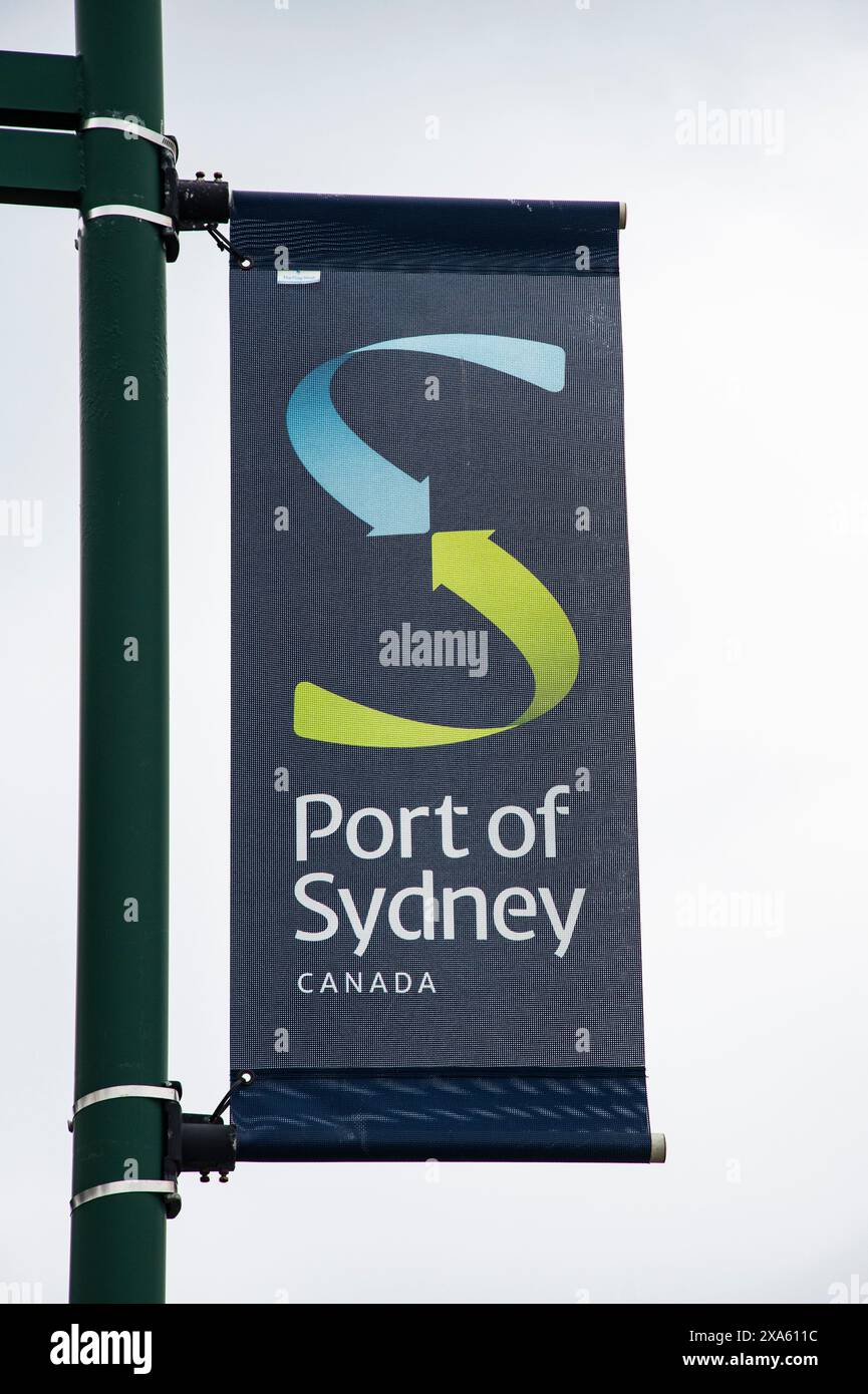 Port of Sydney banner in Sydney, Nova Scotia, Canada Stock Photo - Alamy