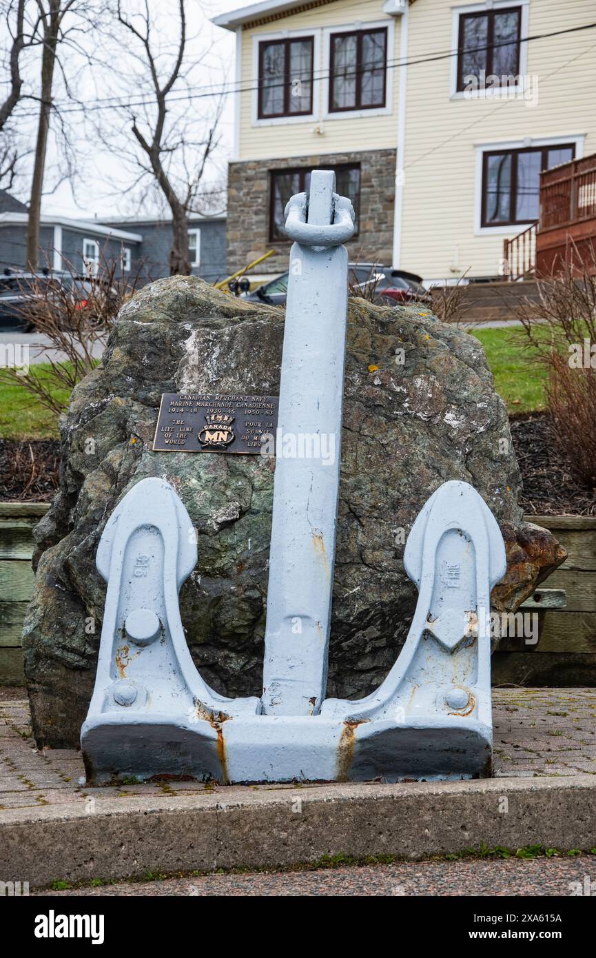 Canadian Merchant Navy anchor display at Mariner's Park in Sydney, Nova ...