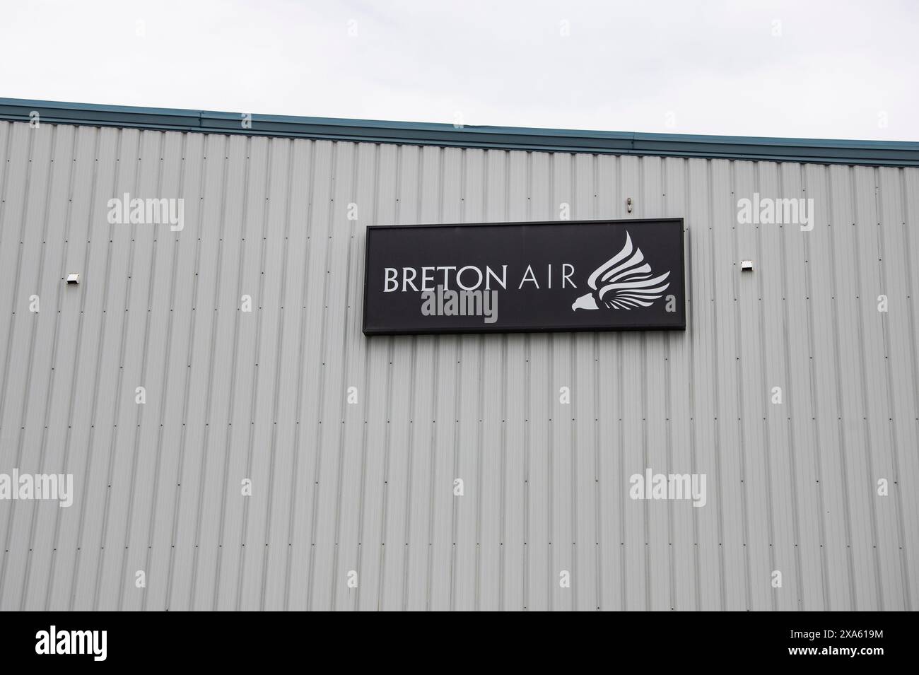 Breton Air sign at the JA Douglas McCurdy Sydney Airport in Glace Bay ...
