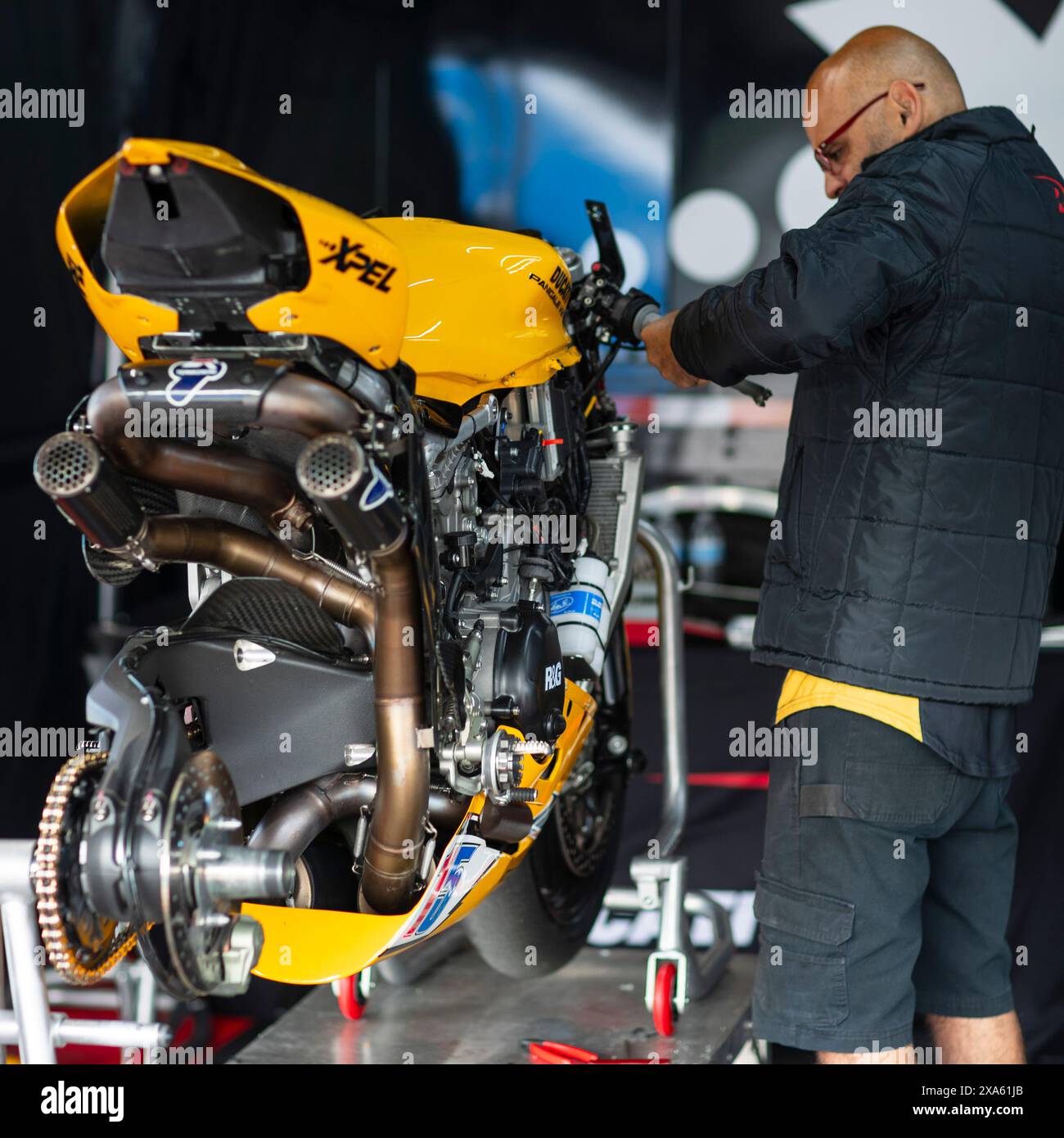 June 01, 2024: A view of #15 PJ Jacobsen's Ducati motorcycle preparing ...