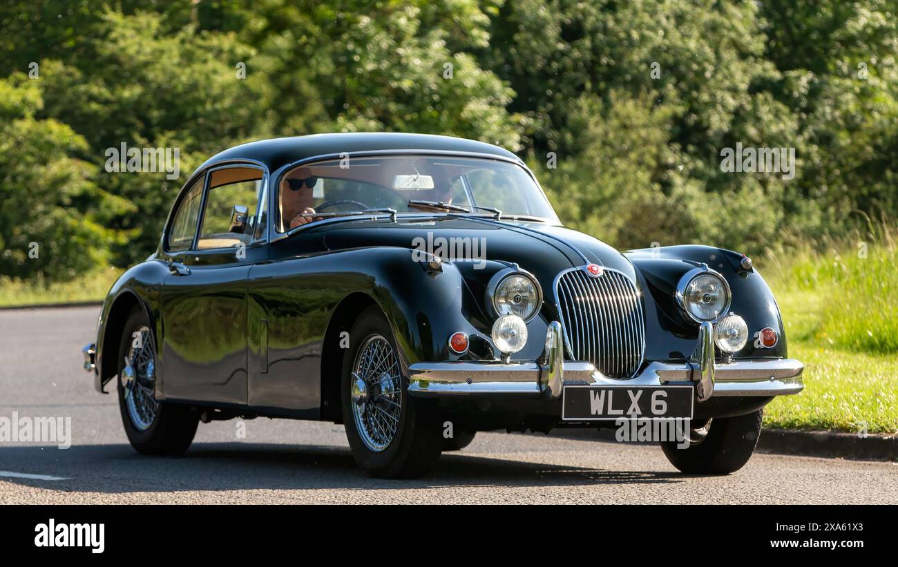 Stony Stratford,UK - June 2nd 2024: 1959 green Jaguar XK classic car ...