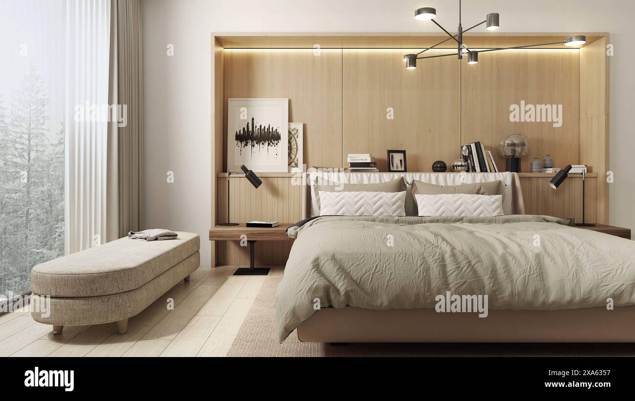 Modern and spacious bedroom designed in Japadi style - a combination of ...