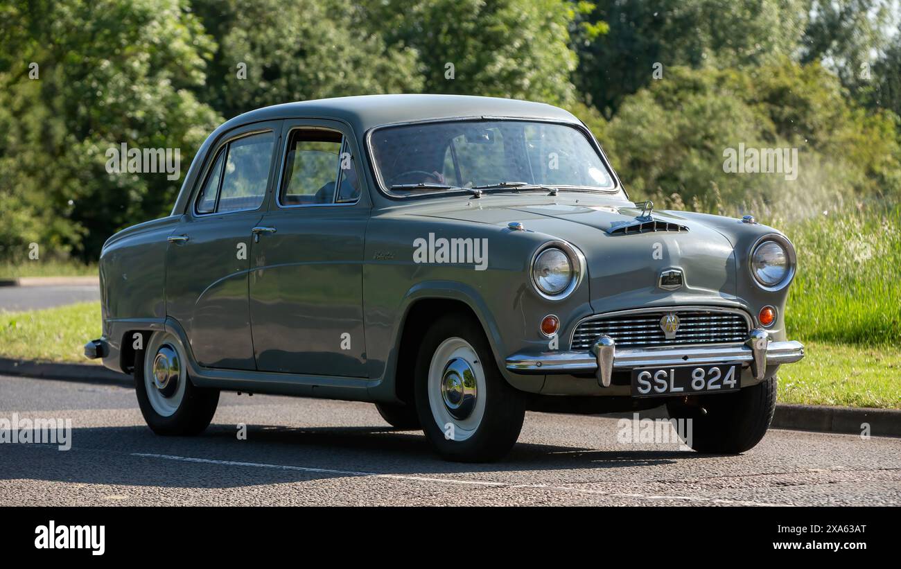 Stony Stratford,UK - June 2nd 2024: 1956 Austin A50 classic car driving ...