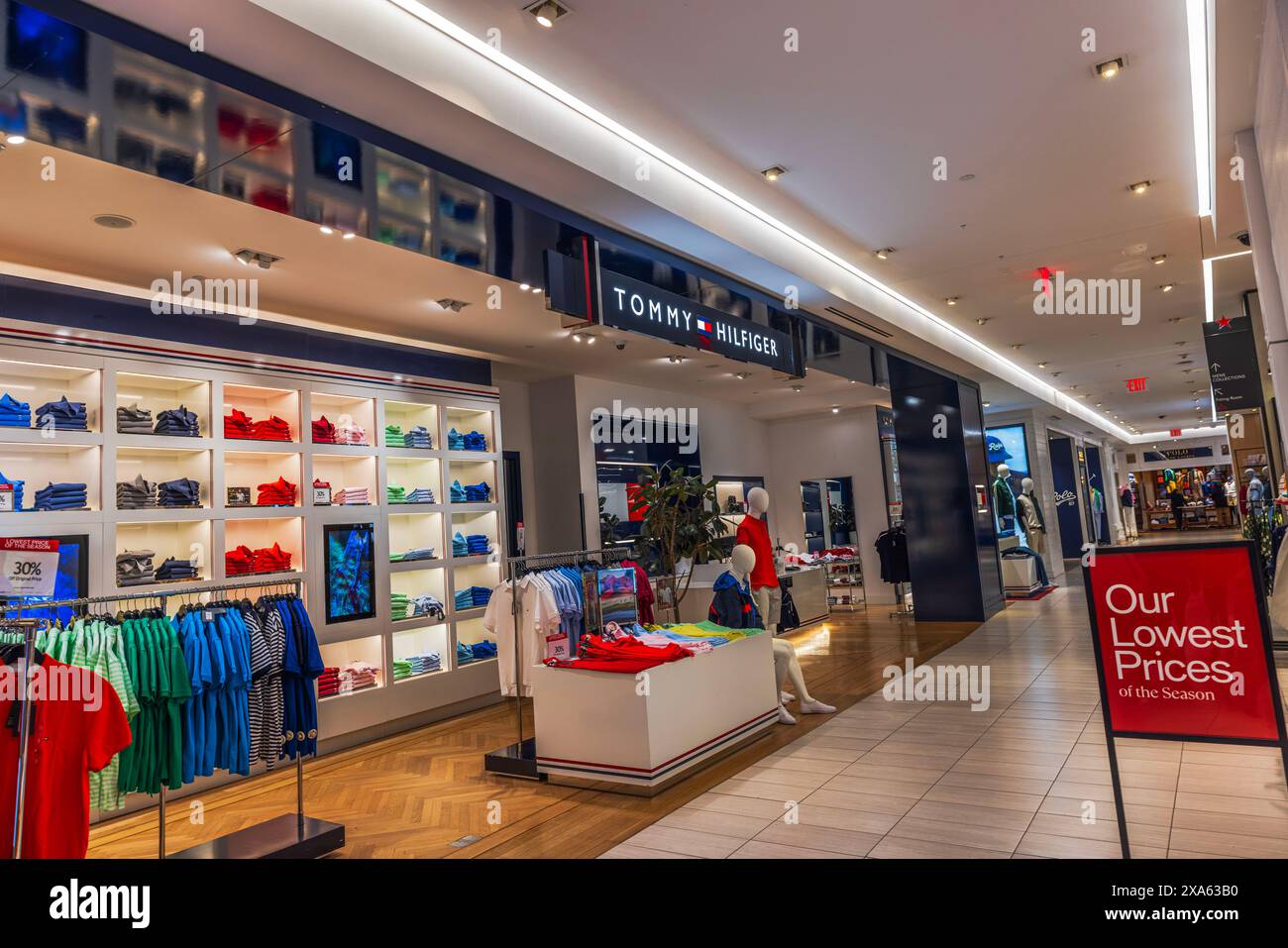 Close-up view of the Tommy Hilfiger men's clothing section inside Macy ...