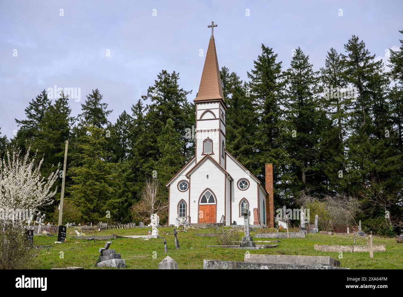 A scenic view of the St Ann's Church, Quamichan in Duncan, BC Stock ...