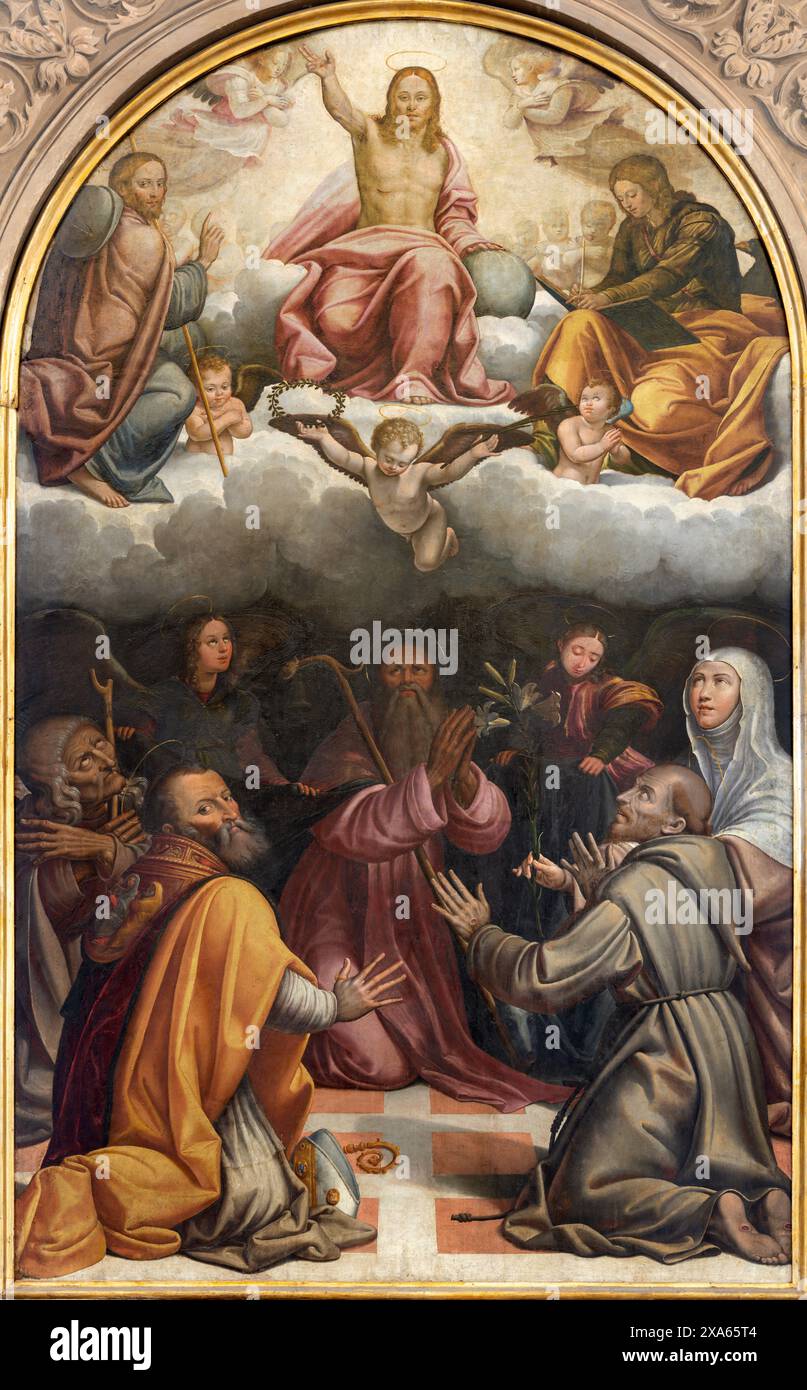 ASSISI, ITALY - MAY 17, 2024: The ranaissance painting of Christ among ...