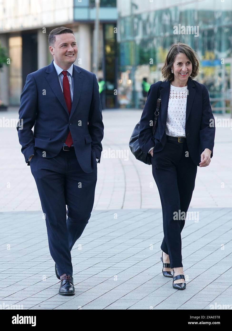 Wes Streeting and Liz Kendall arrive at MediaCity in Salford prior to ...