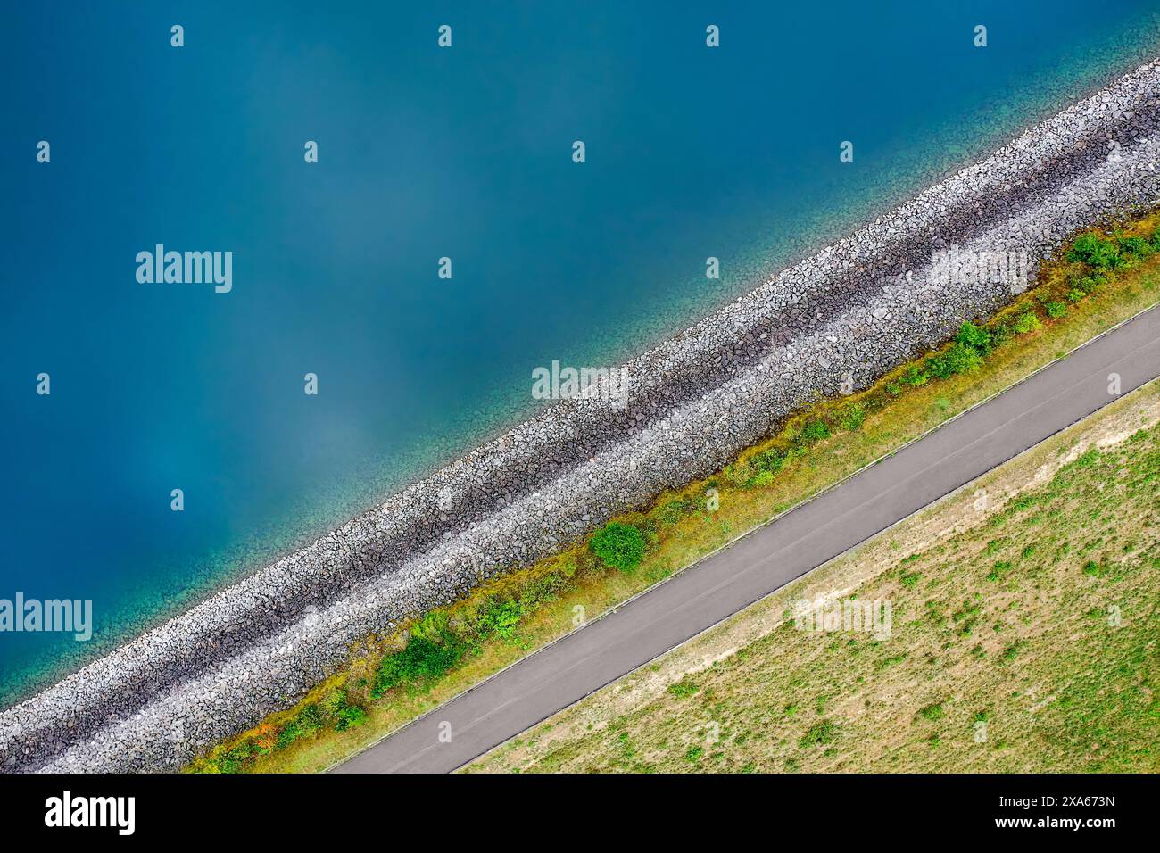 An aerial view of a German dam Stock Photo - Alamy