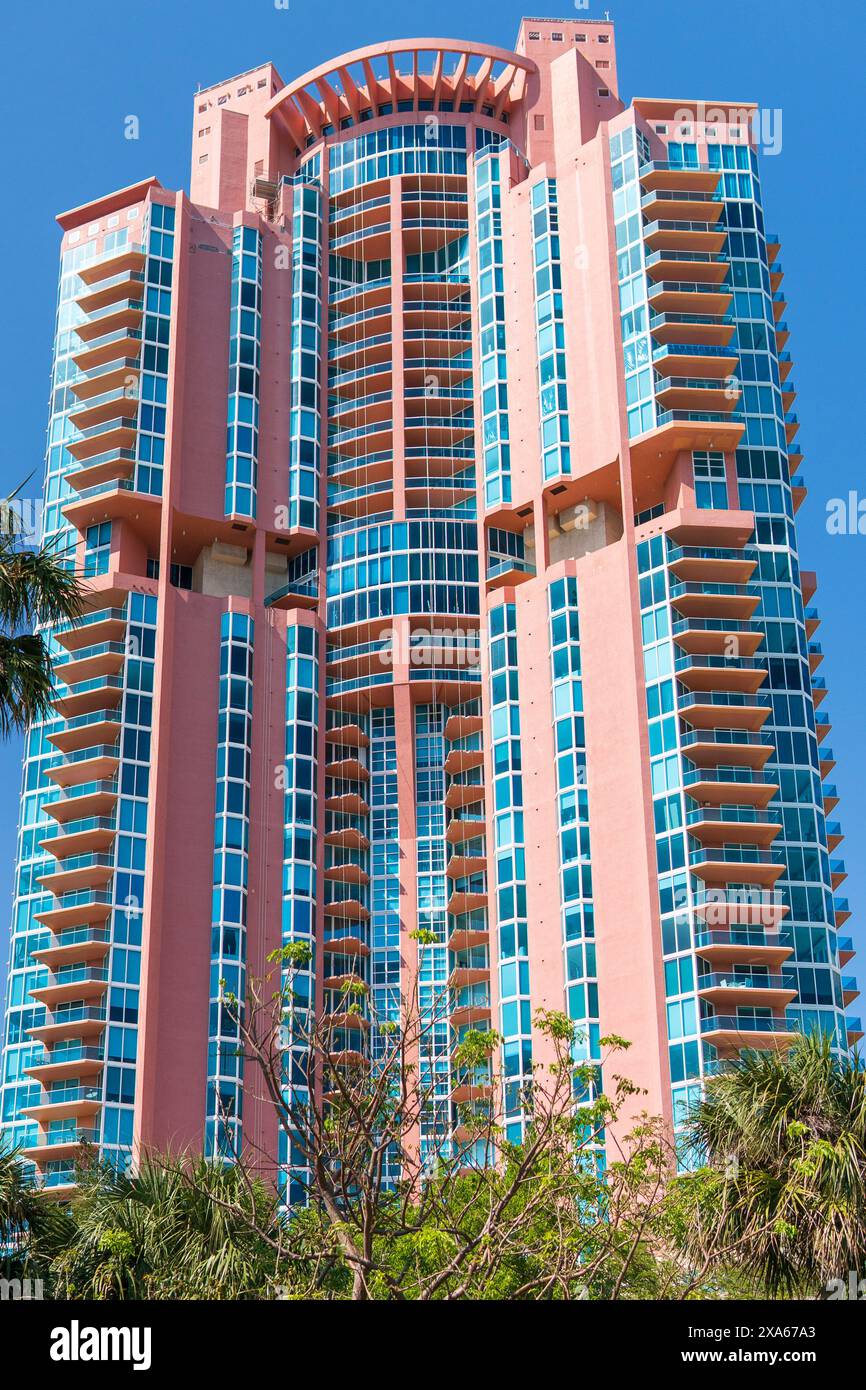 Condo tower building in South Beach Miami Beach Florida Stock Photo - Alamy