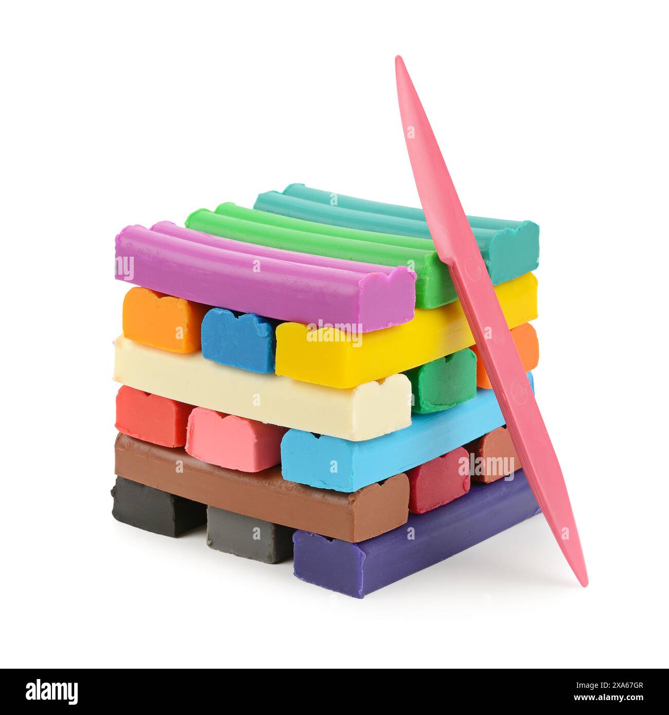Colorful modelling clay isolated on white background Stock Photo - Alamy